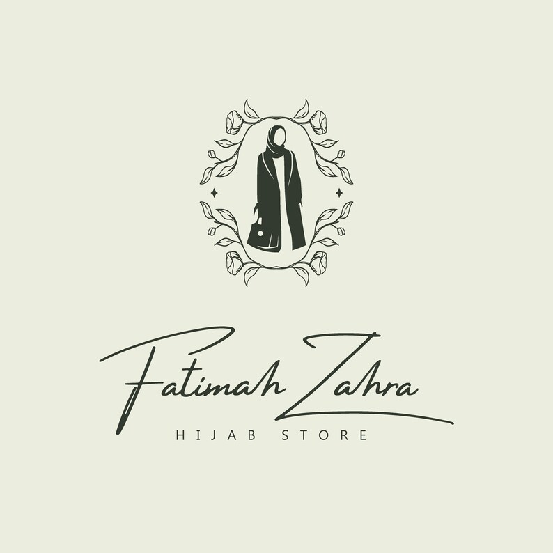 Hijab Store Logo, Elegant Hijab & Abaya Store Logo Design - Muslim ...