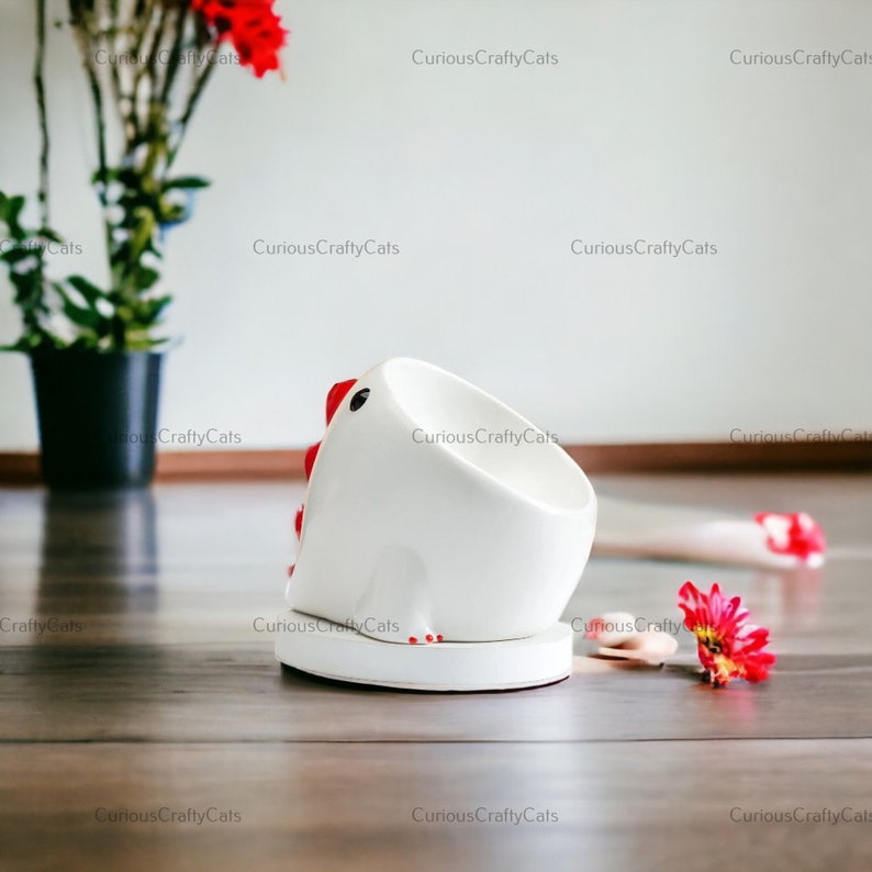 Dinosaur Shaped Elevated Pet Bowl Cute Animal Shaped Bowls Cat - Etsy