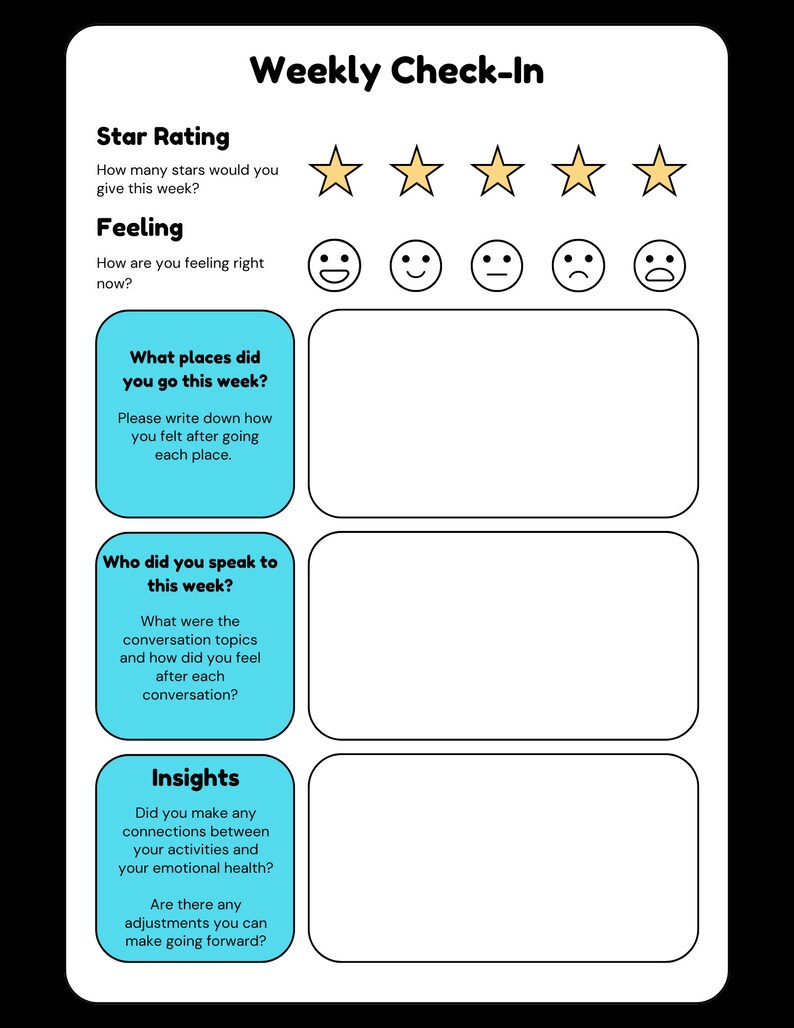 Mental Health Worksheet- Anxiety Triggers - Etsy