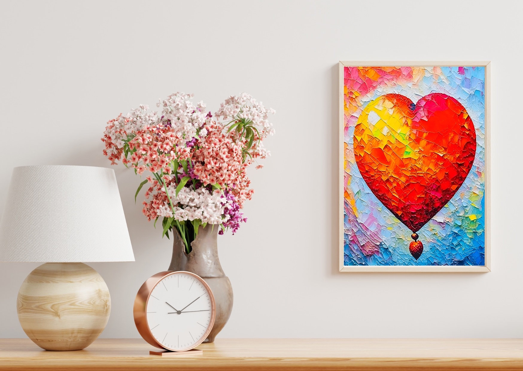 Heart Balloon Art Print, Modern Home Decor, Abstract Wall Art for ...
