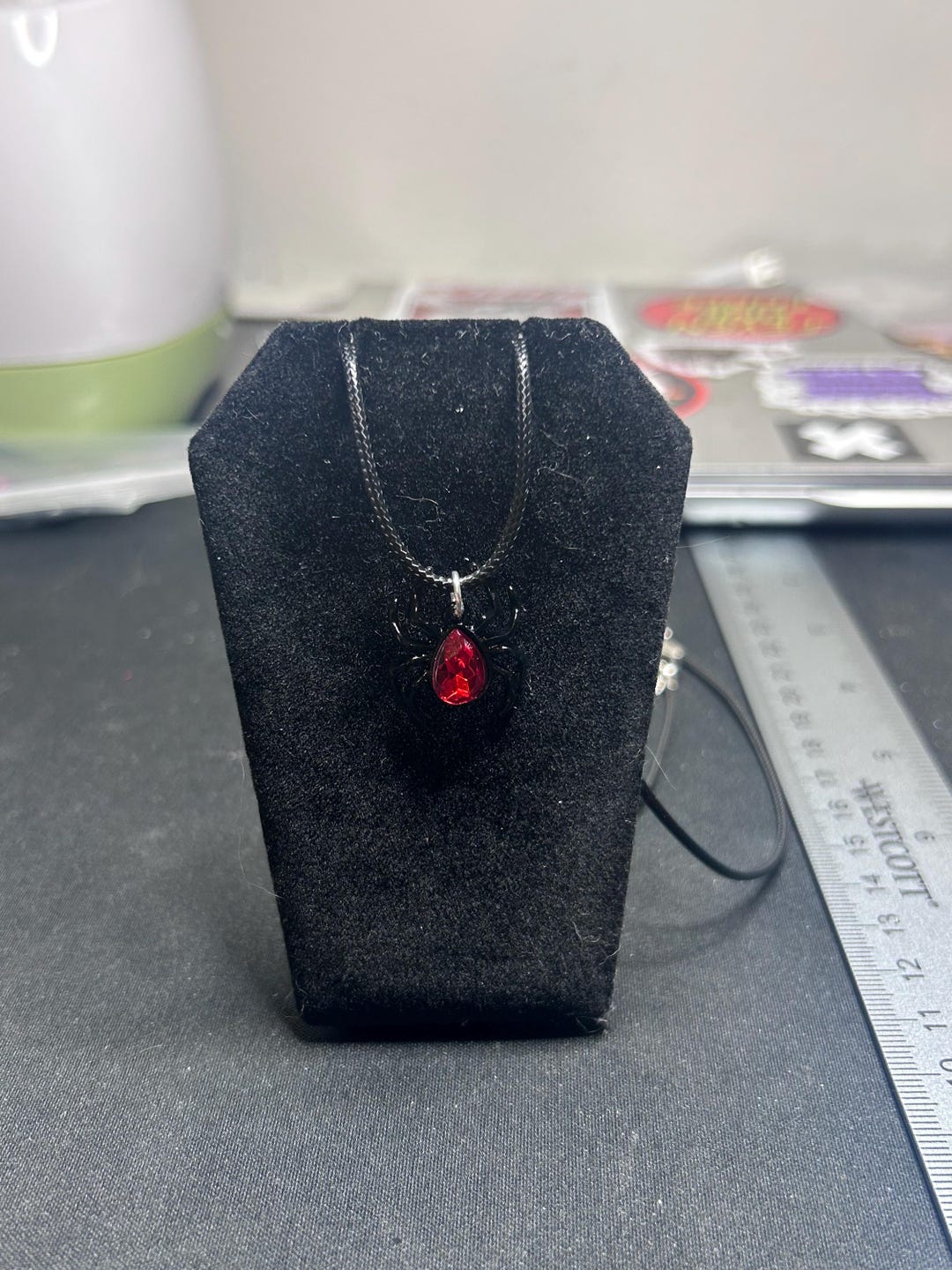 Spider Ruby Necklace - Etsy