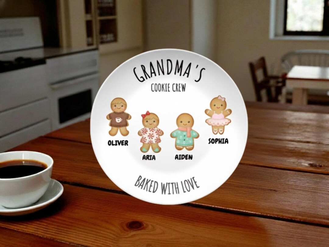 Personalized Cookie Crew Plate • Custom Kids Names • Gift for Mom or ...
