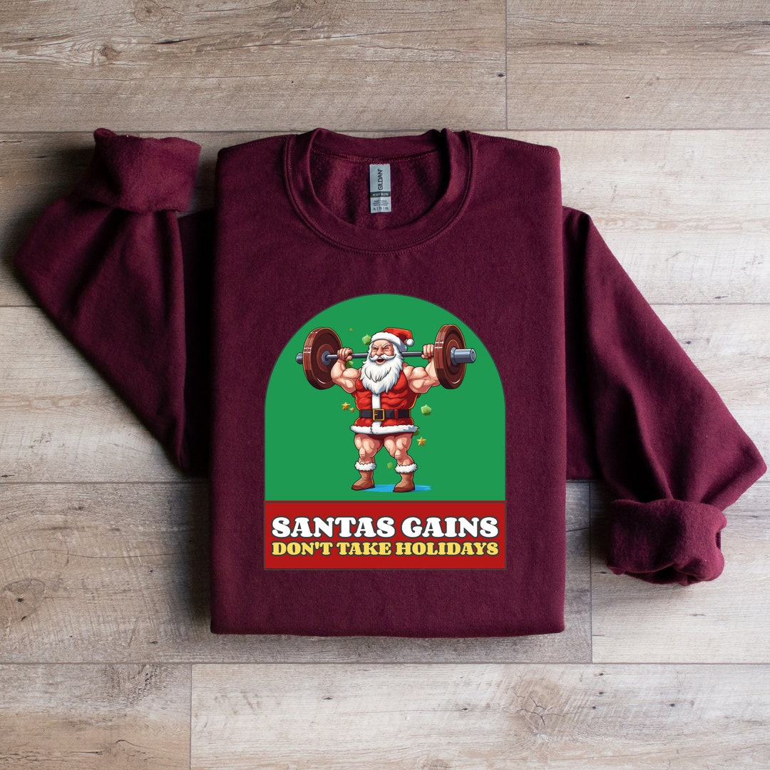 Santa Gains Sweatshirt Christmas Sweatshirt Funny - Etsy