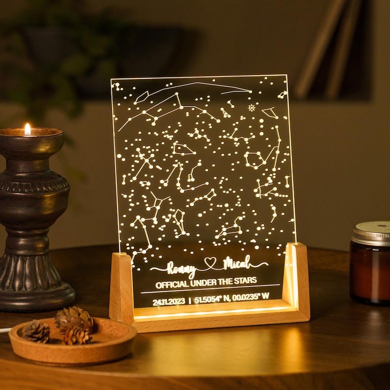 Custom Star Map Night Light | Personalized Constellation Gift - Etsy