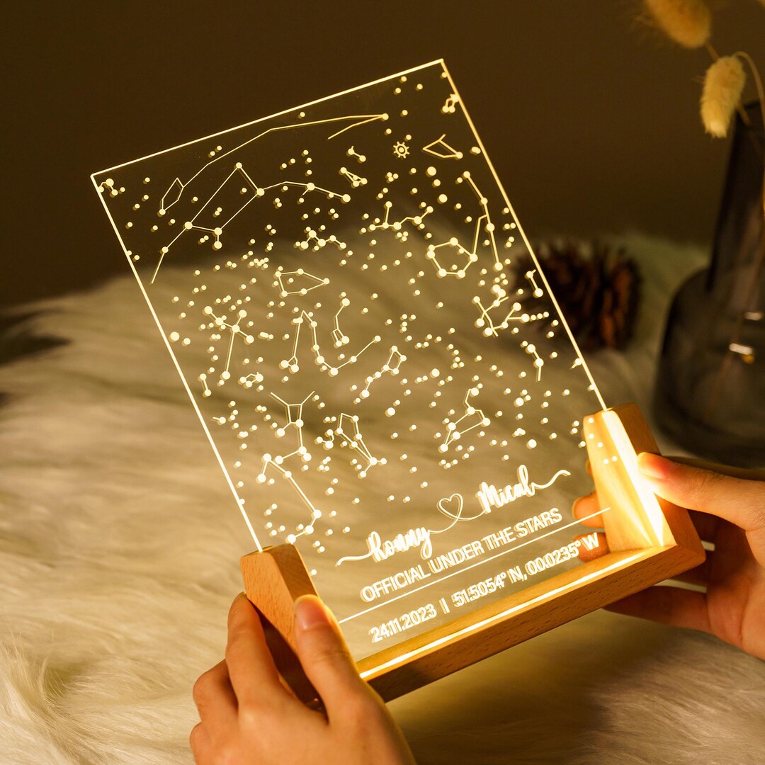 Custom Star Map by Date | Star Map Night Light | Personalized ...