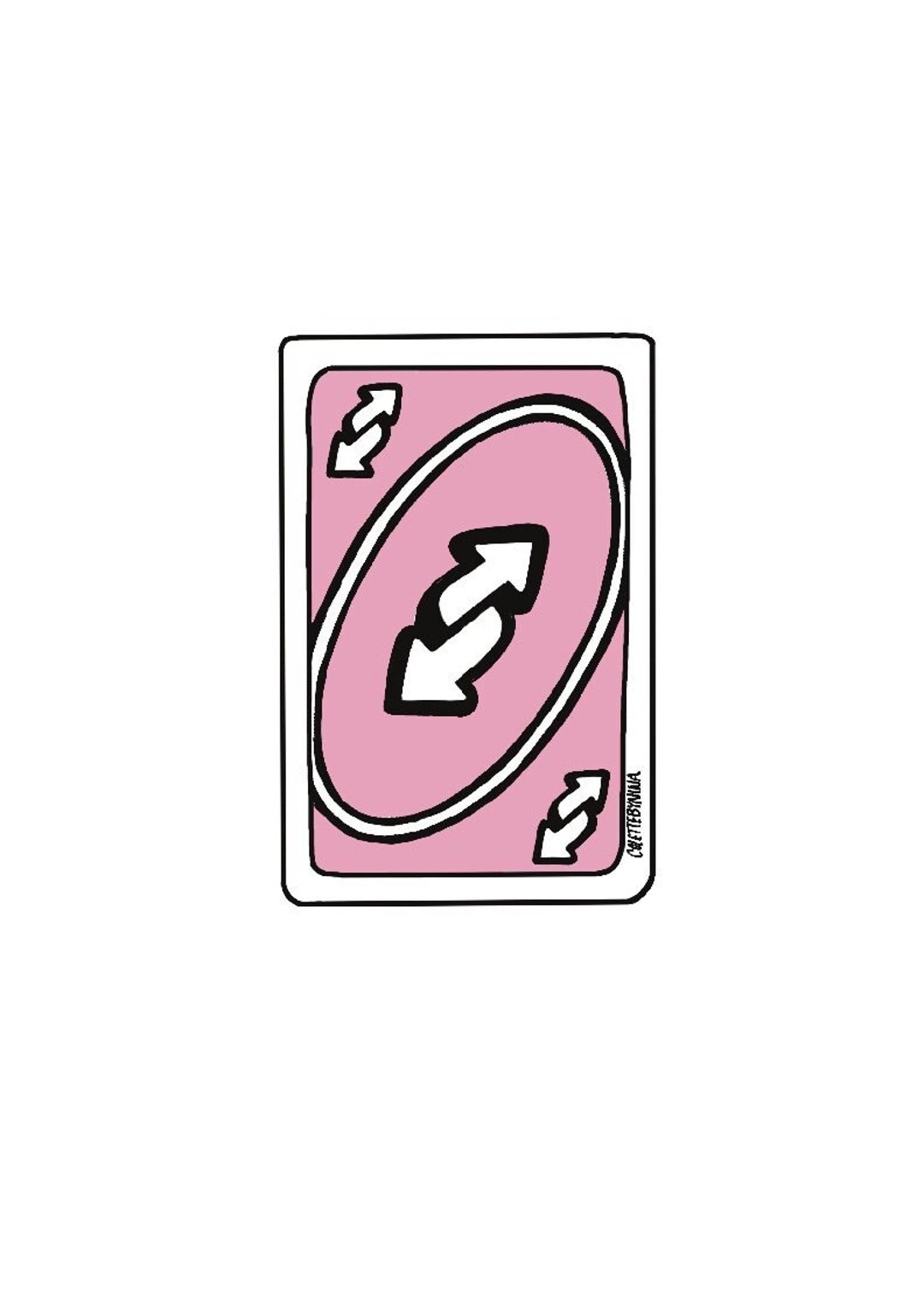 An Adorable, Pink Uno reverse Card, Sticker. - Etsy