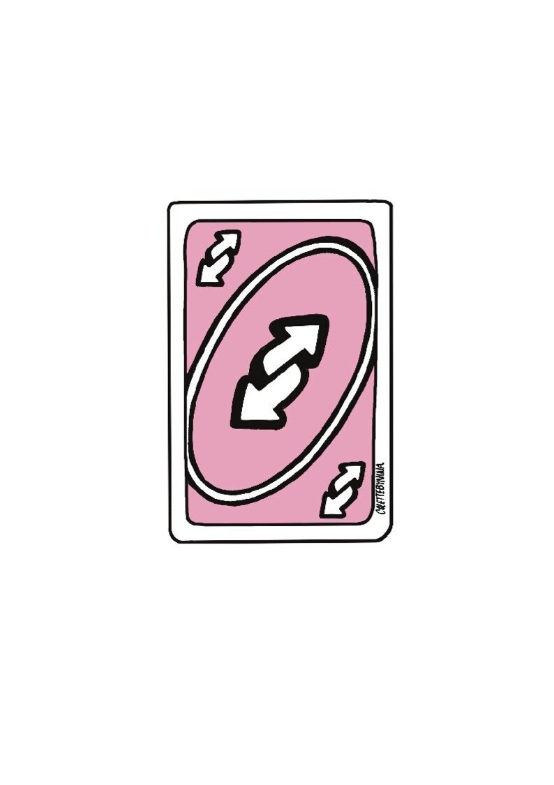 An Adorable, Pink Uno reverse Card, Sticker. - Etsy