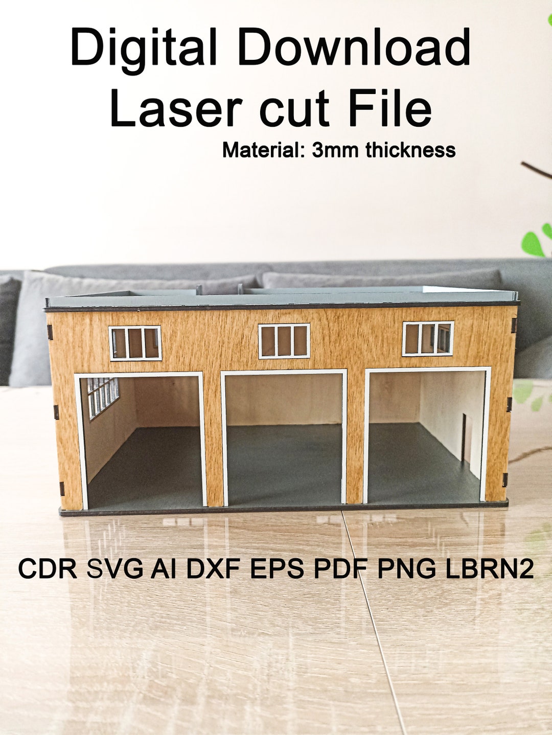 Digital Download Wooden Garage SVG File, 1 64 Scale Dxf Instant Vector ...