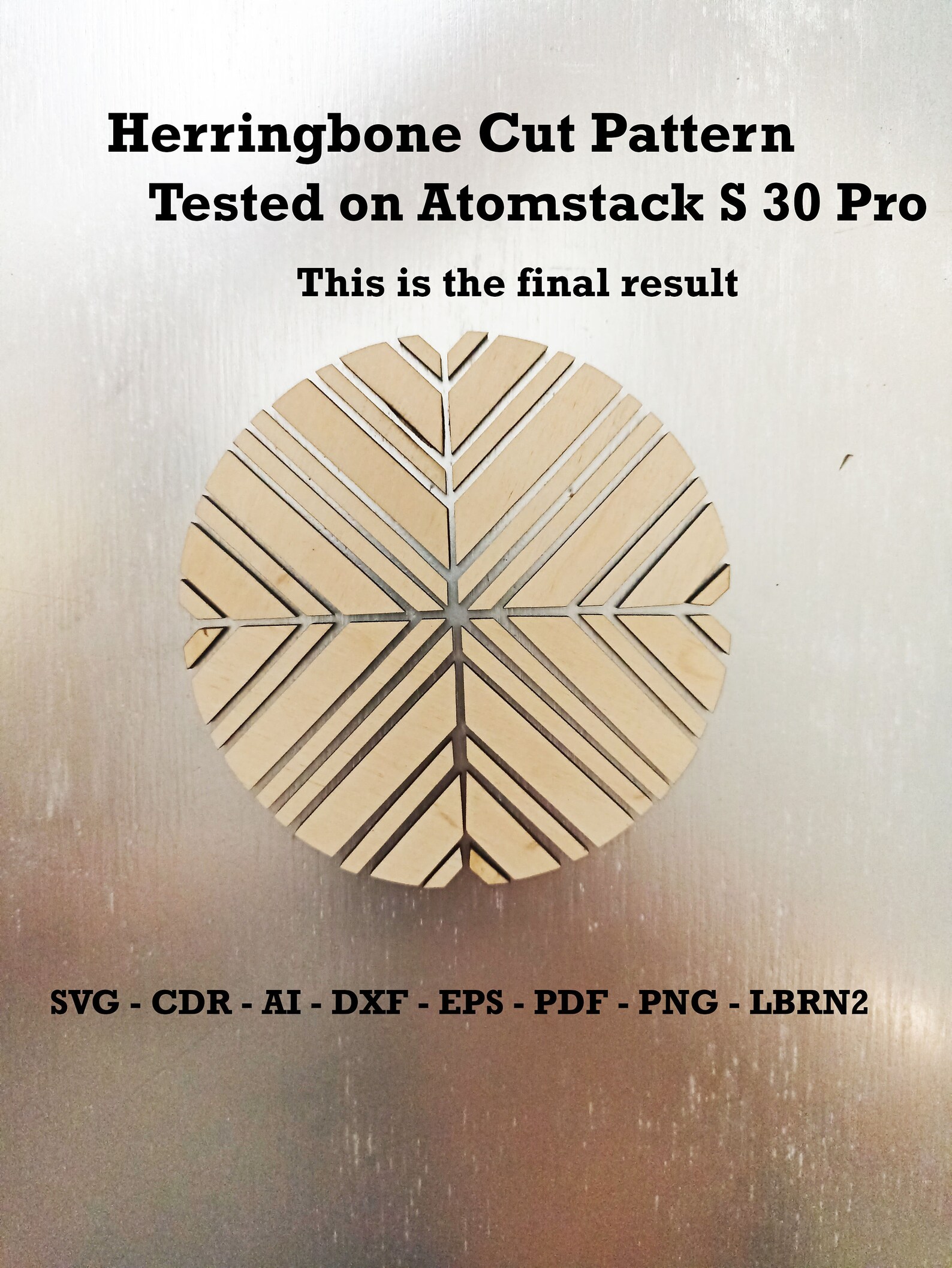 Round Herringbone SVG File - Laser Cut and Engrave Template - Circle ...