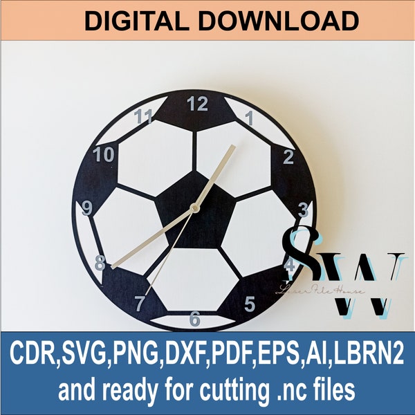 Football Clock Svg - Etsy