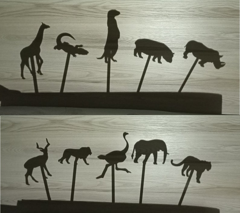 Wild Animals Puppets Vector Template, Printable Shadow Theatre Set ...