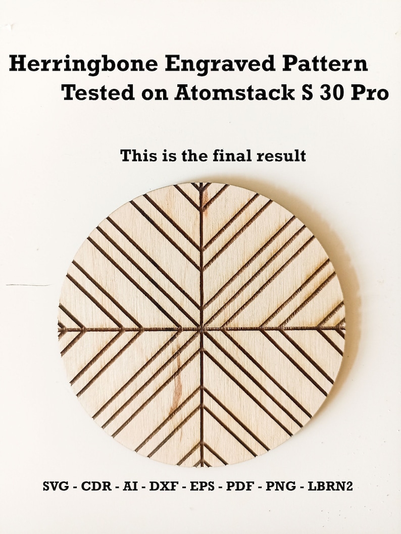 Round Herringbone SVG File - Laser Cut and Engrave Template - Circle ...