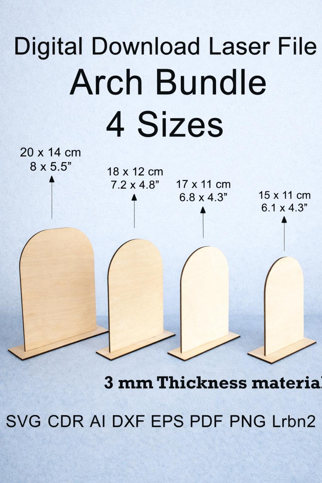 Digital File for Table Stand 4 Sizes, Arch Bundle Template SVG, Laser ...