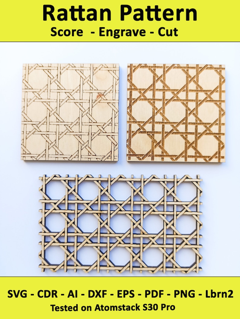 Rattan Pattern SVG File - Laser Cut Rattan Template - Engraving Rattan ...