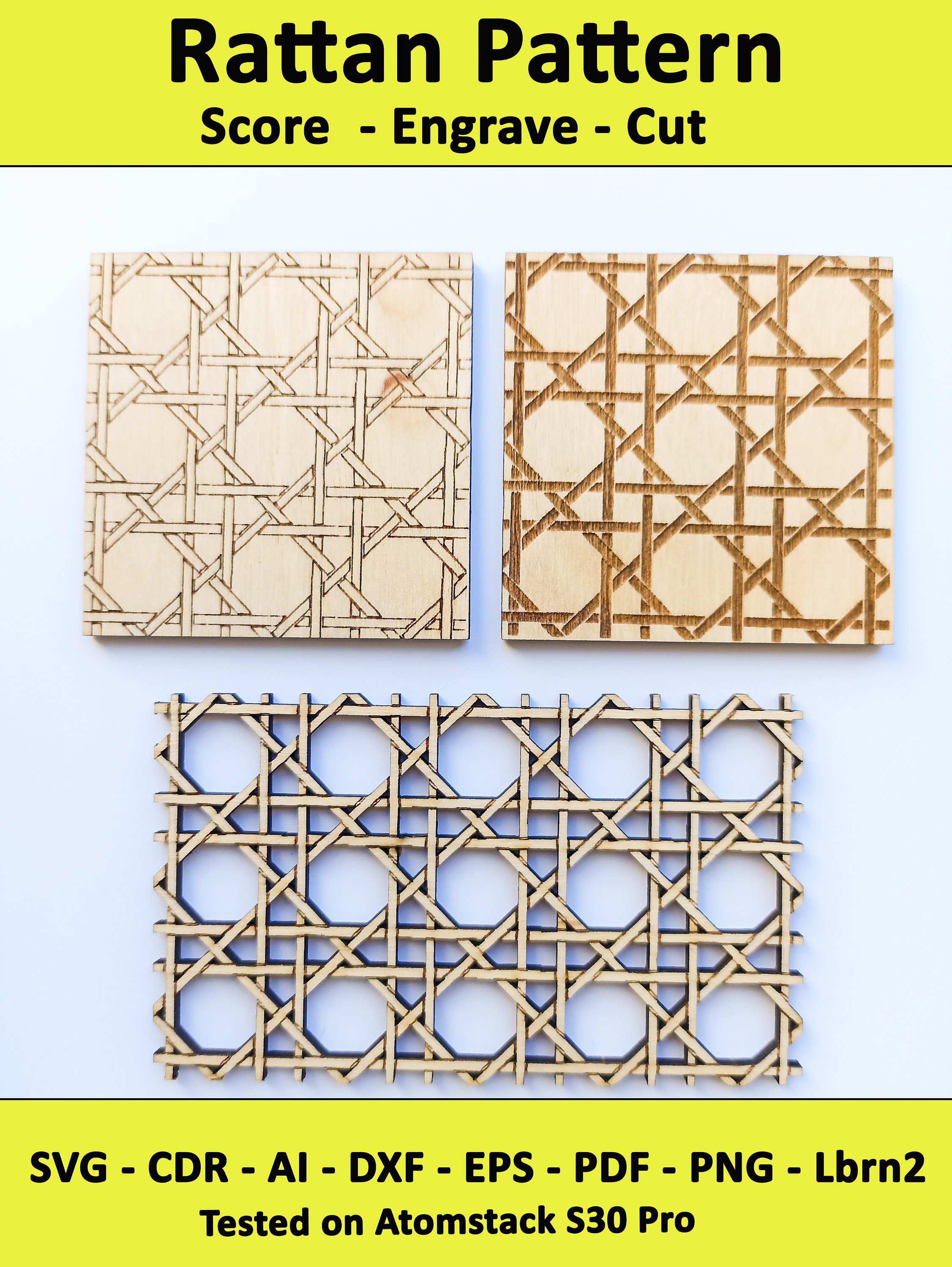 Rattan Pattern SVG File Laser Cut Rattan Template Engraving Rattan ...