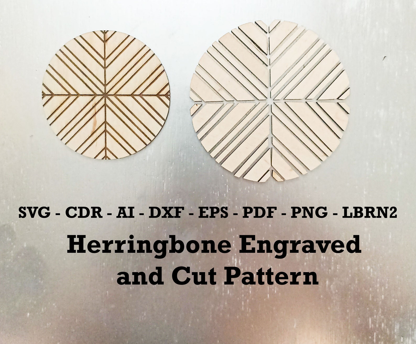 Round Herringbone SVG File - Laser Cut and Engrave Template - Circle ...