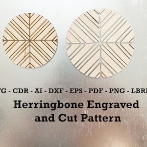 Round Herringbone SVG File - Laser Cut and Engrave Template - Circle ...