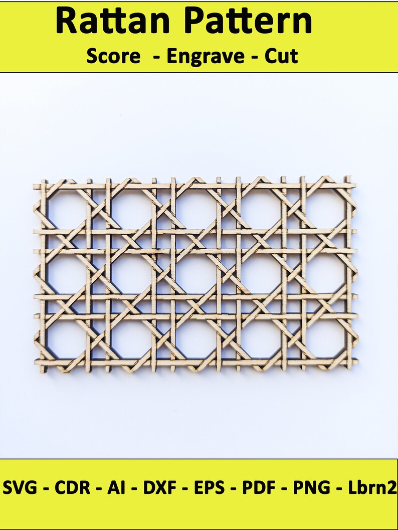 Rattan Pattern SVG File - Laser Cut Rattan Template - Engraving Rattan ...