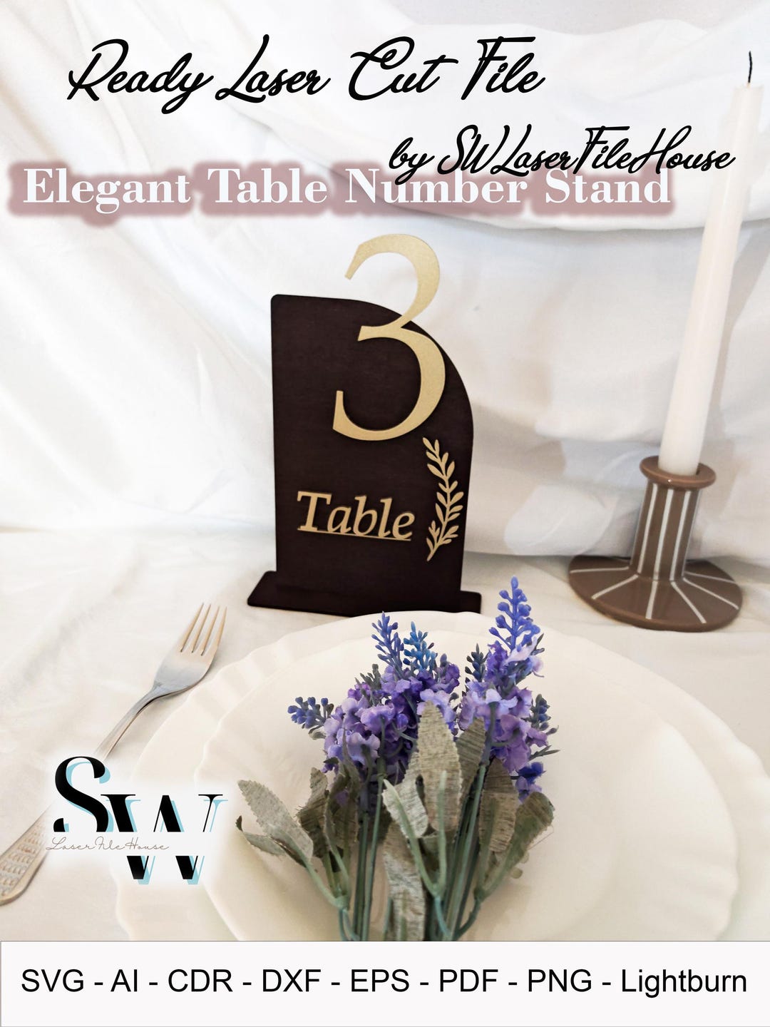 Minimalist Wedding Table Number SVG | Modern Arch Laser Cut Template ...
