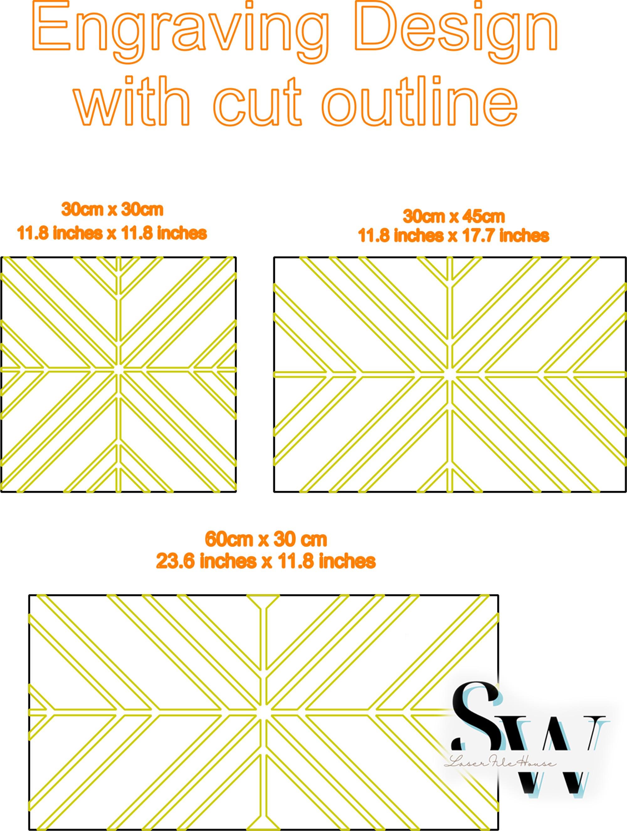 Rectangle Herringbone SVG File - Laser Cut and Engrave Template - 3 ...