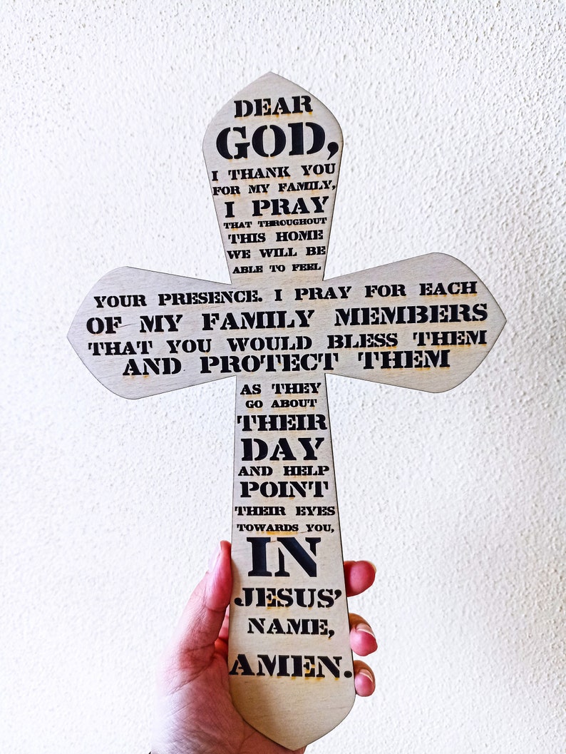 Laser Cut Jesus Christ With Pray Words, SVG File Lords Prayer Cross ...