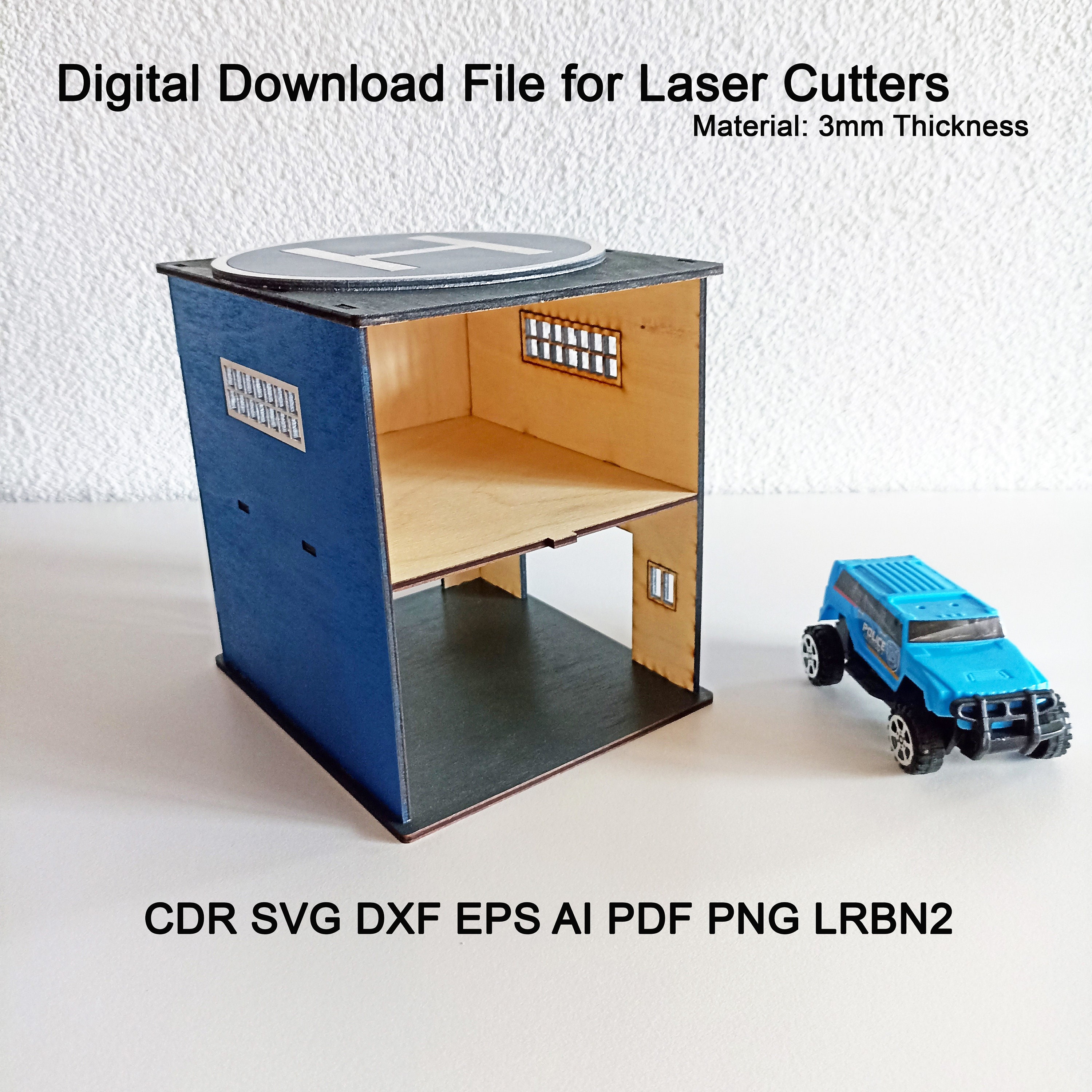 Laser Cut Police Department Building - 1 64 Model Scale Cars Toy ...