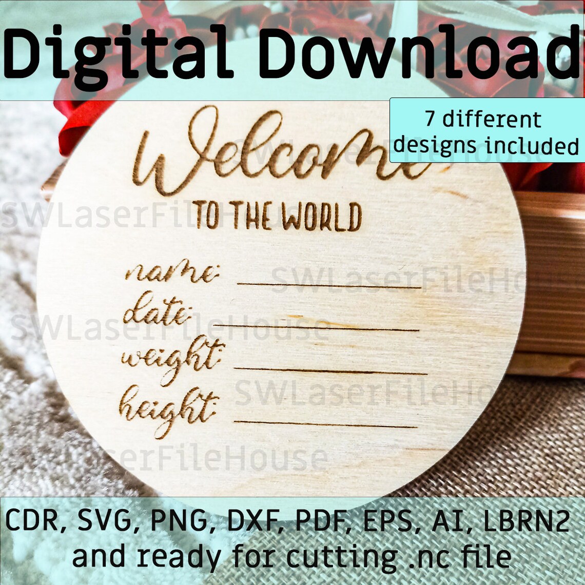 Newborn Sign Laser Cut File Baby Announcement Sign SVG - Etsy