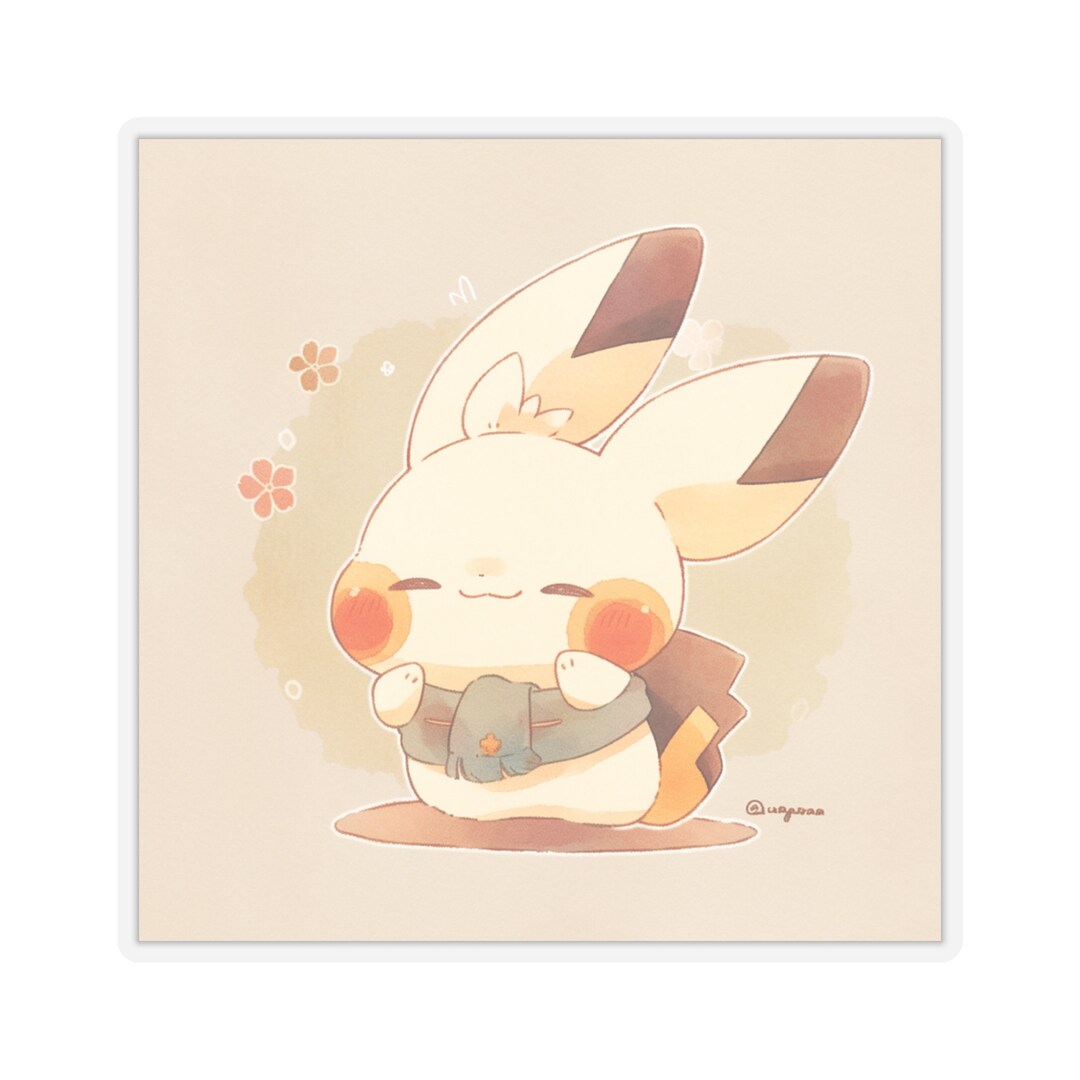 Cute & Happy Fall Bunny chibi Kawaii Rabbit - Etsy