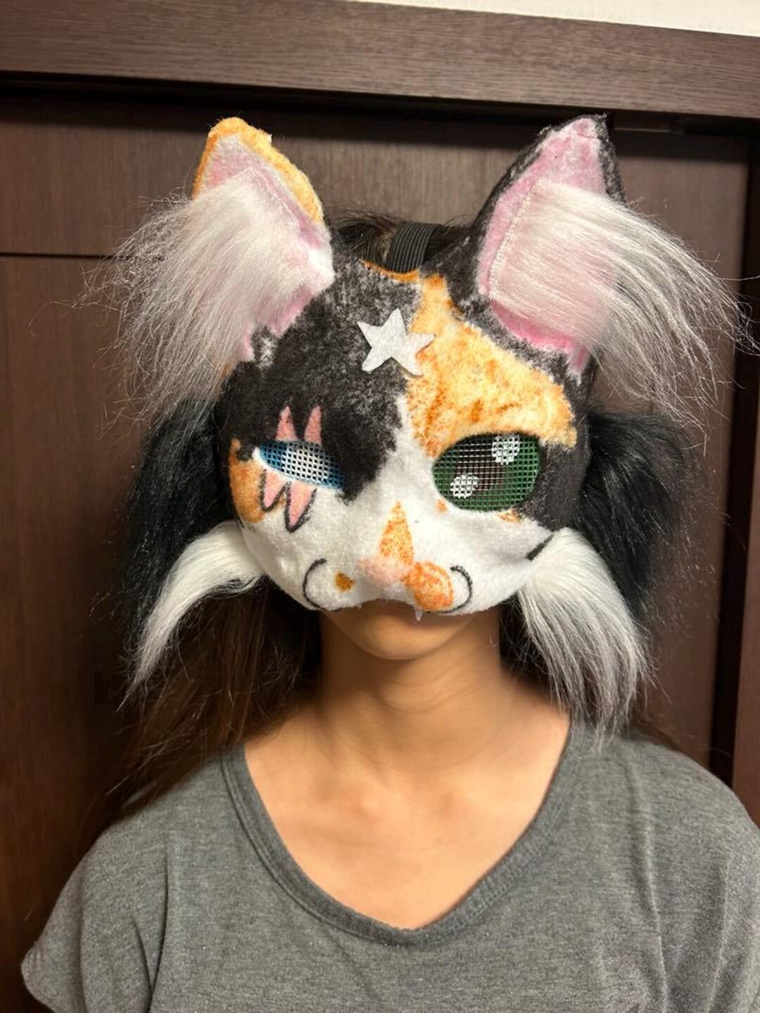 Calico Cat Mask Therian Cat Mask Custom Cat Mask - Etsy