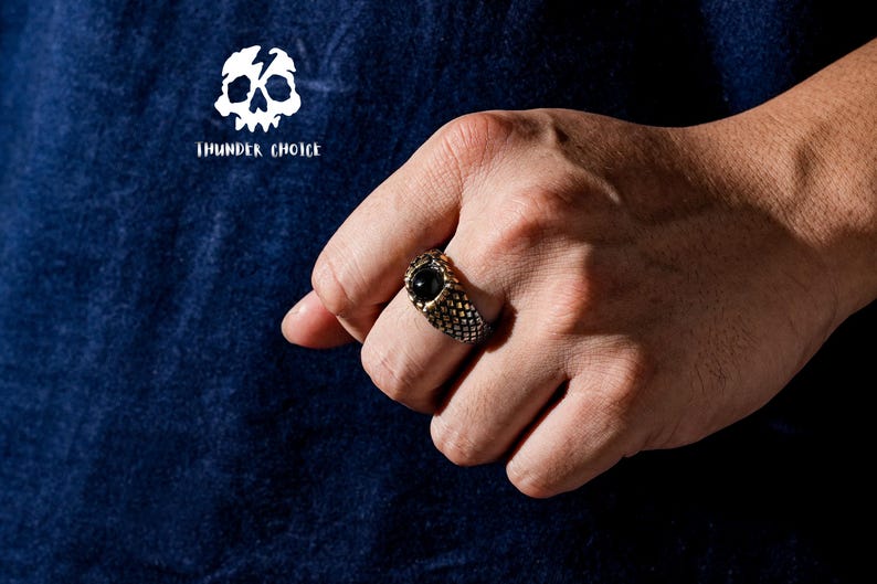 Men's Gothic Ring, Titanium Biker Statement Ring, Unique Unique Mens ...