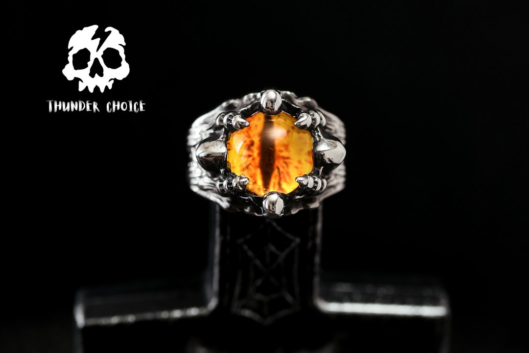 Eye of Sauron Ring, Gothic Eye Rings for Men, Lord of the Ring Dragon ...