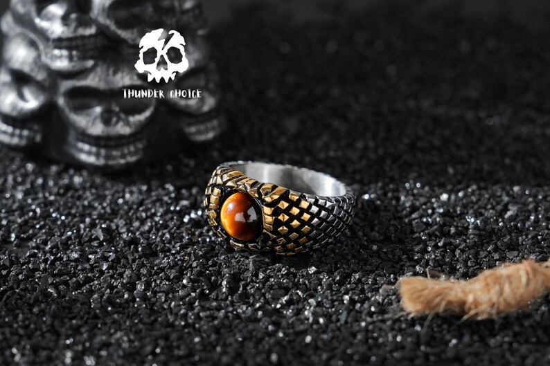 Men's Gothic Ring, Titanium Biker Statement Ring, Unique Unique Mens ...