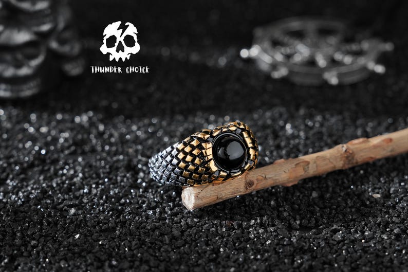 Men's Gothic Ring, Titanium Biker Statement Ring, Unique Unique Mens ...