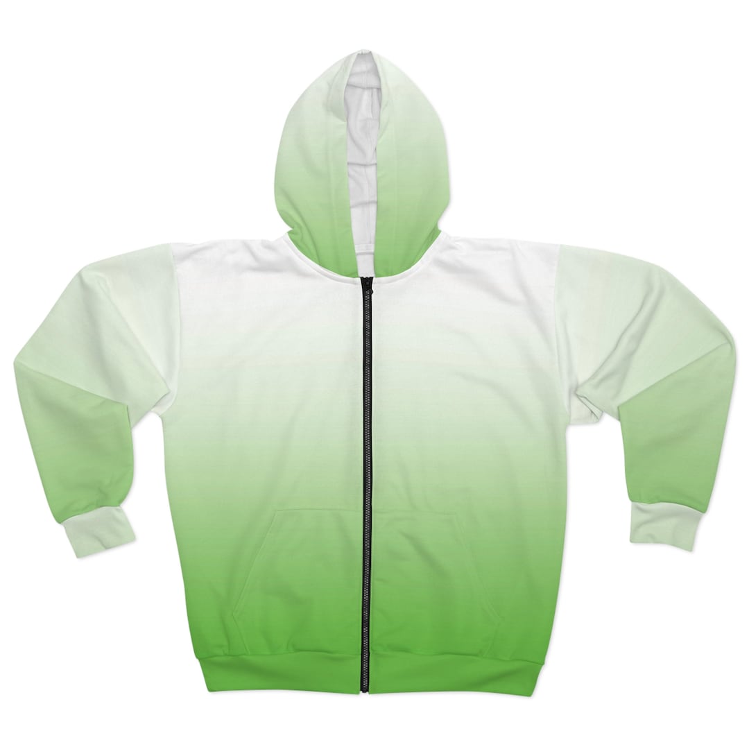 Chromatic Comfort Unisex Gradient Green Zip up Hoodie - Etsy