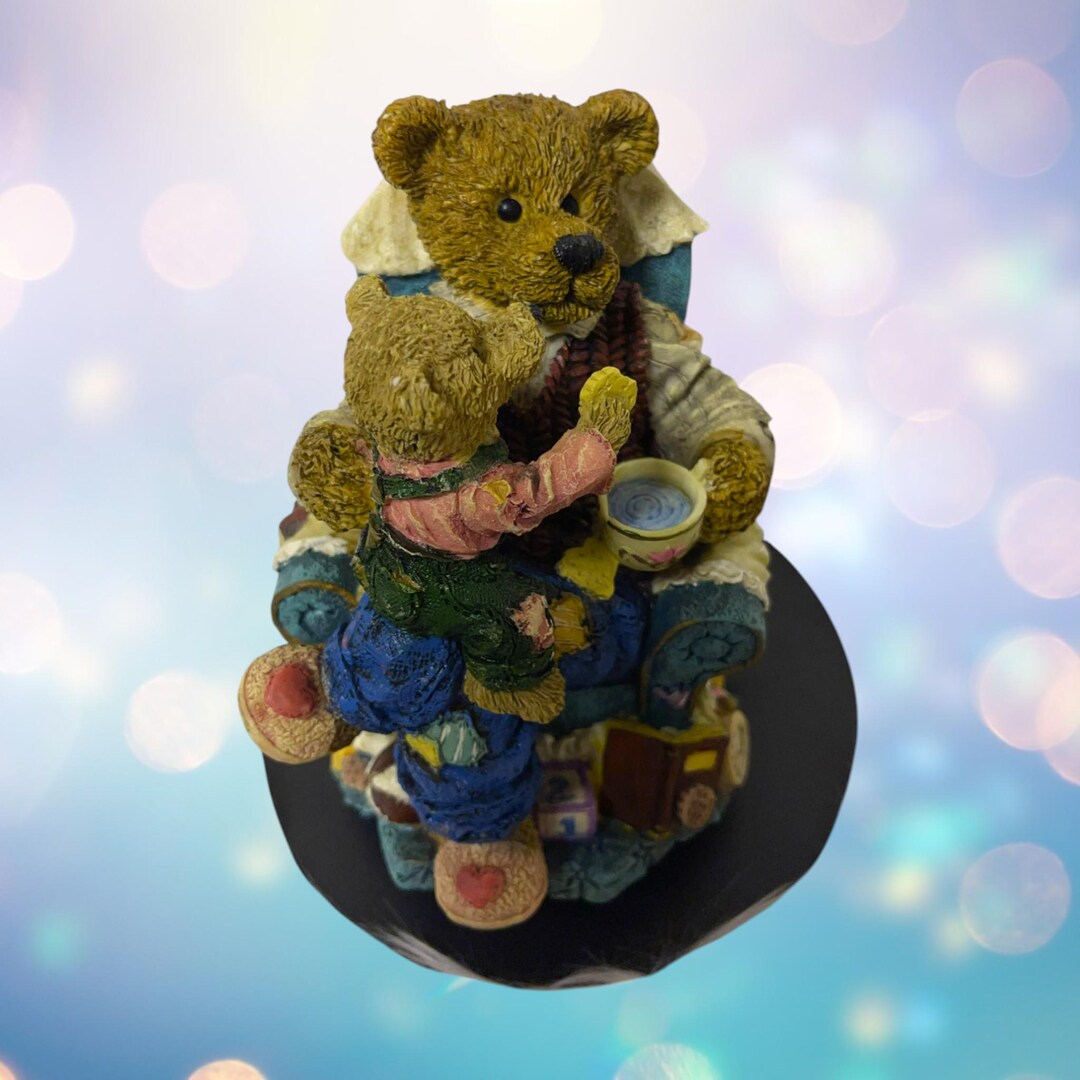 Teddy Bear Music Box: Poppa Bear in Rocking Chair, Plays Rock-a-bye ...