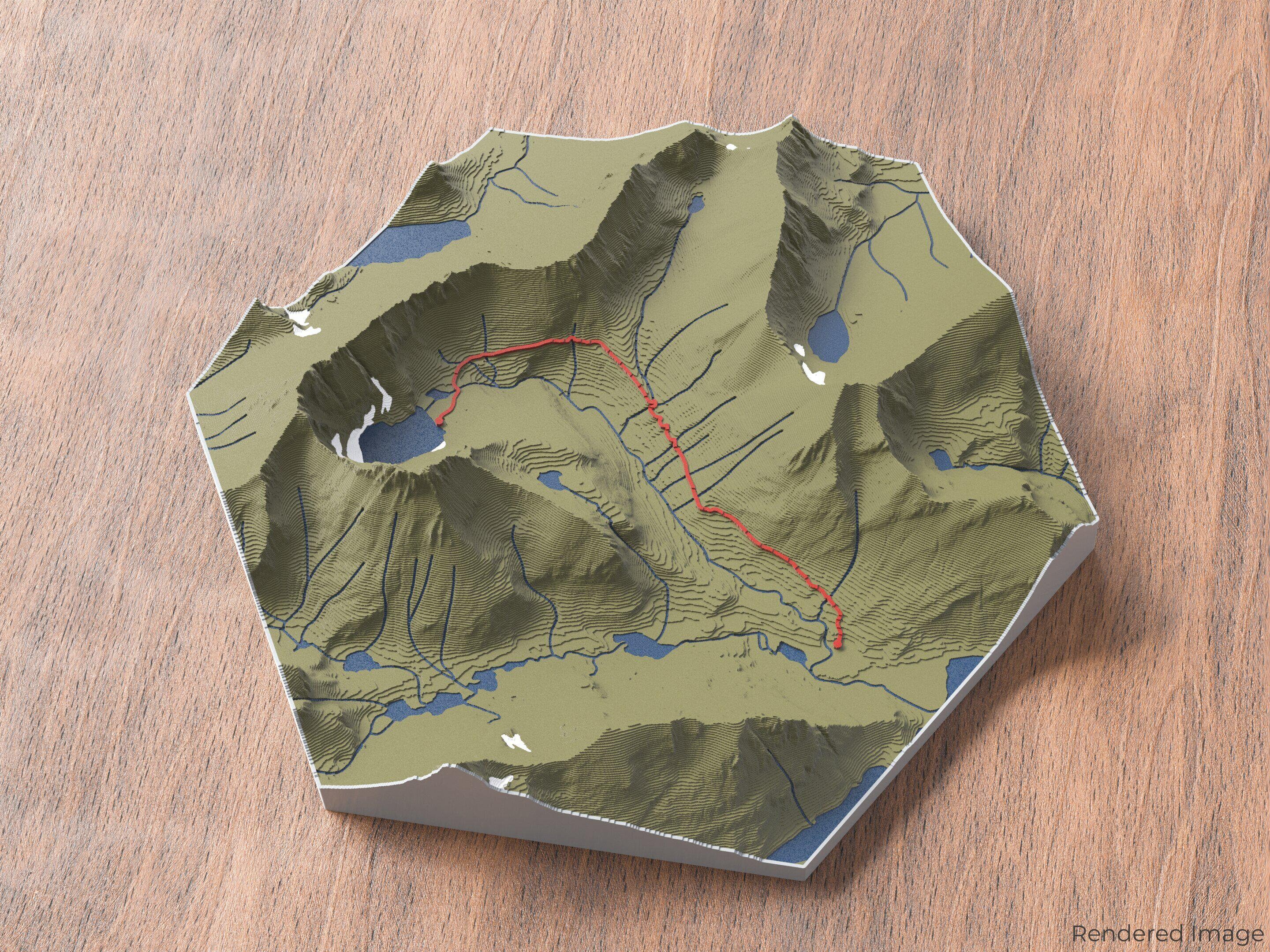 Iceberg Lake Trail 3D Map | Topographic Hiking Wall Art | Glacier ...