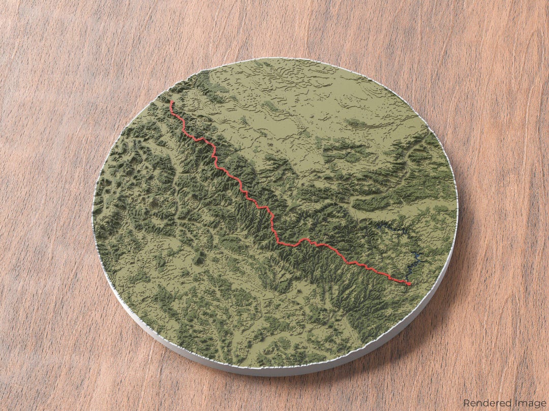 Rennsteig 3D Map | Hiking Trail Map Wall Art | Thuringian Forest ...