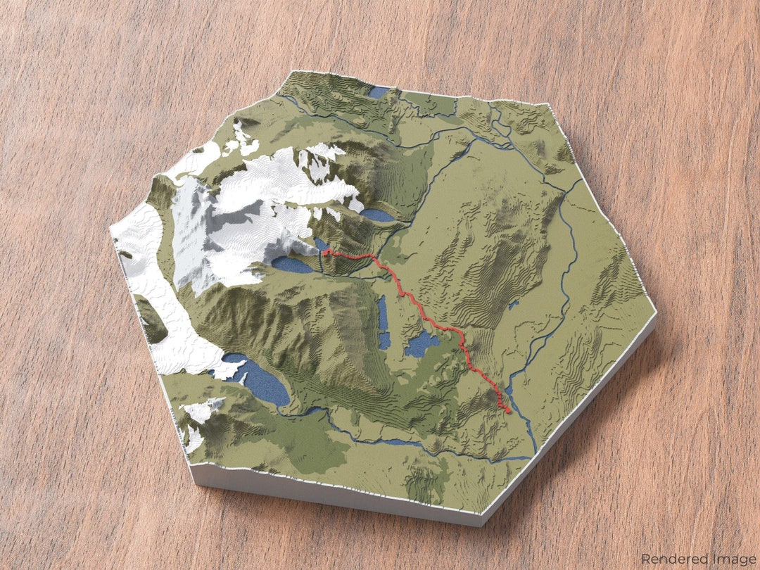 Laguna De Los Tres 3D Map | Mount Fitz Roy Patagonia | Argentina Trail ...