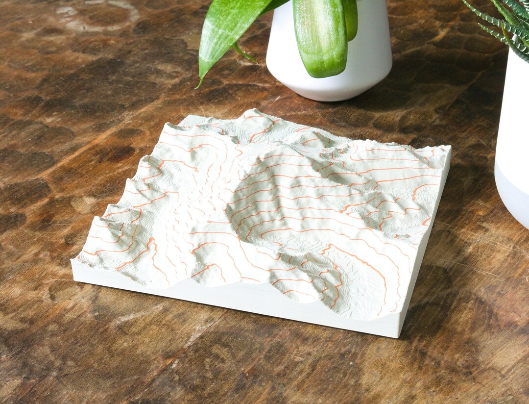 Aconcagua 3D Contour Map, Andes Mountains Argentina, Gift for Tramping ...