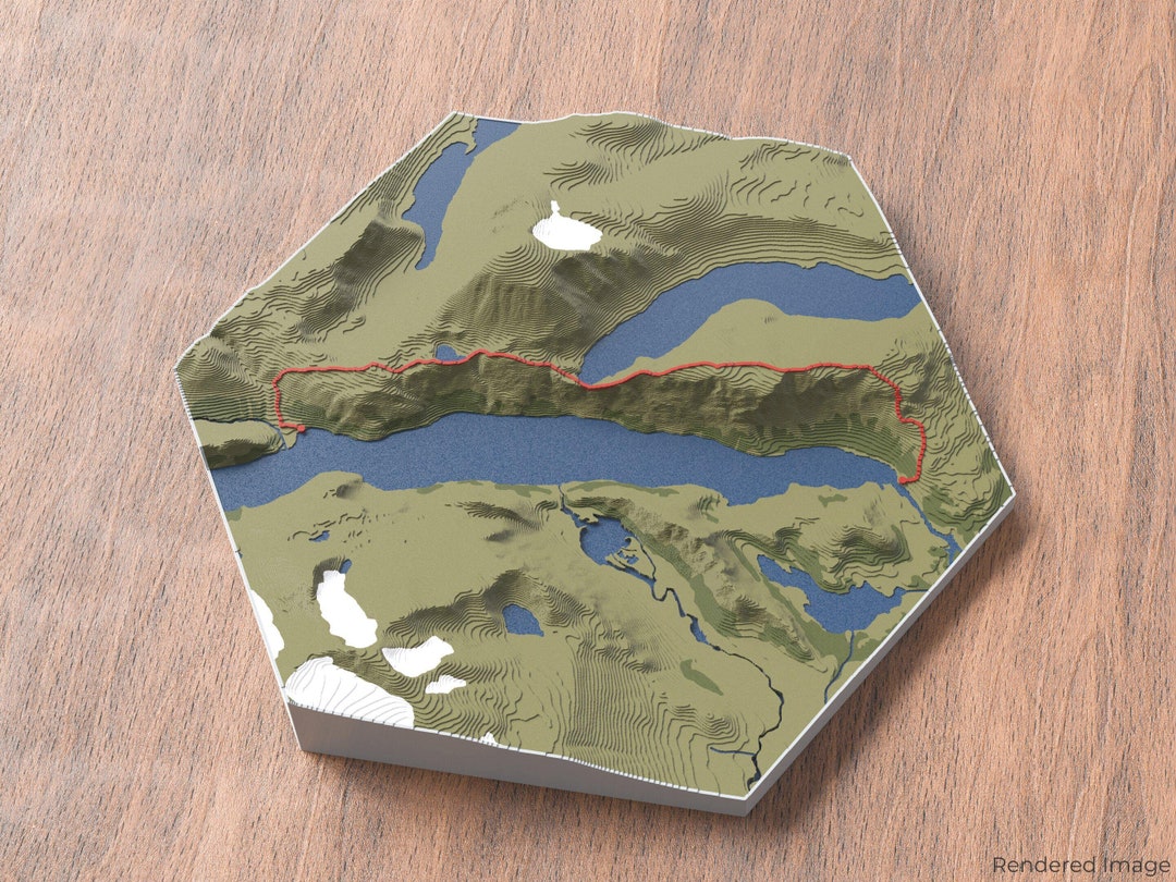 Besseggen Ridge 3D Map Jotunheimen National Park Norway Hiking Trail ...