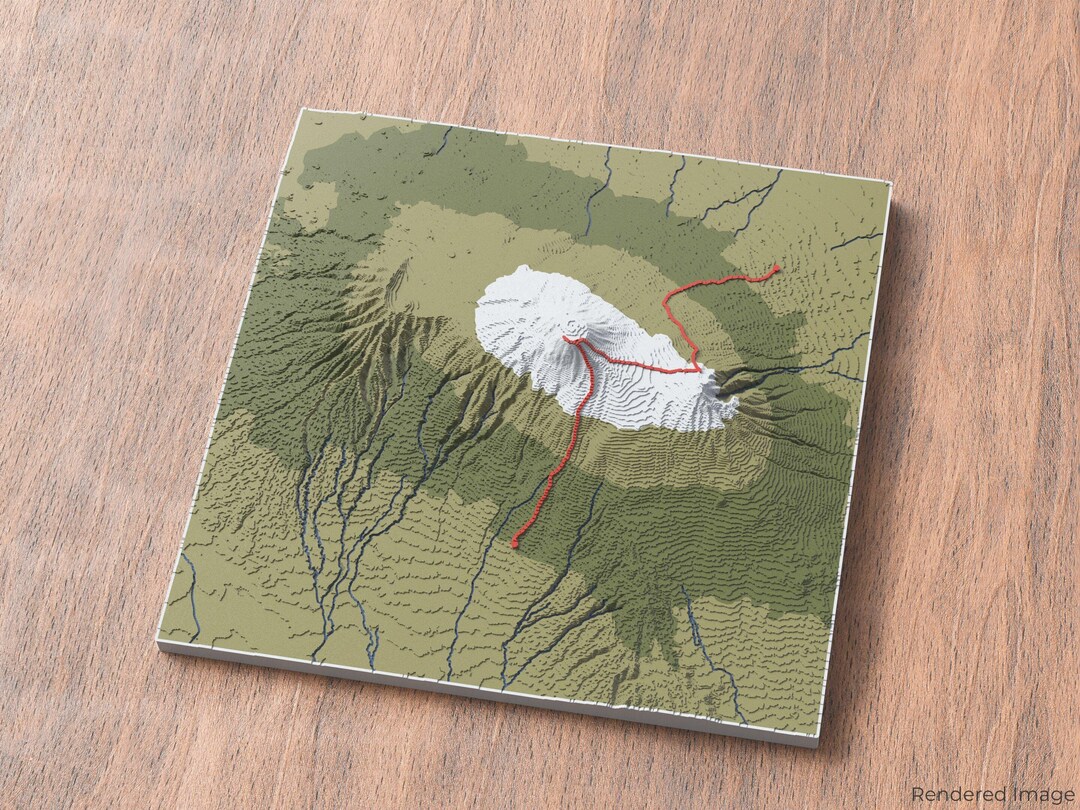 Rongai Route 3D Map | Mt Kilimanjaro Tanzania | Climbing the ...
