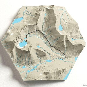 Iceberg Lake Trail 3D Map | Topographic Hiking Wall Art | Glacier ...