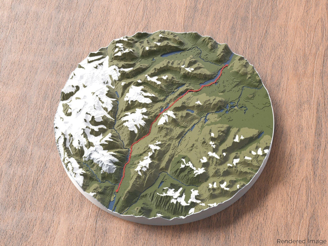 Chilkoot Trail 3D Map | Hiking Trail Map Wall Art | British Columbia ...