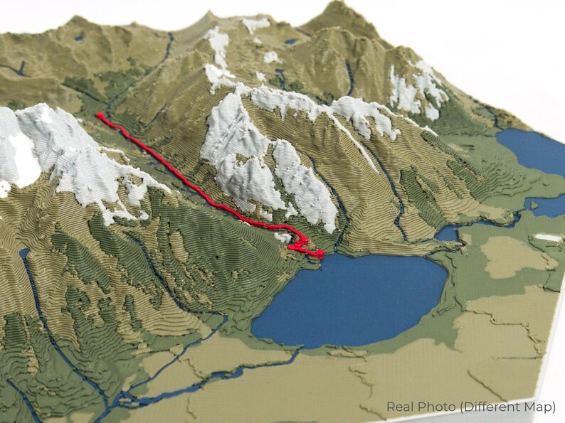 Iceberg Lake Trail 3D Topographic Map: Glacier National Park Decor ...