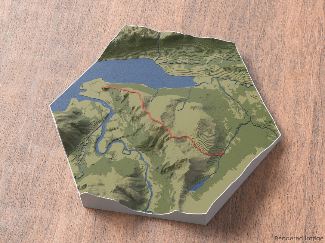 Romsdalseggen 3D Map, Hiking Trail Map Wall Art, Romsdal Region ...