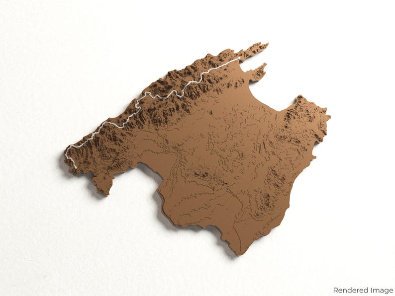 GR221 Mallorca 3D Map: Dry Stone Route Topographic Wall Art - Etsy