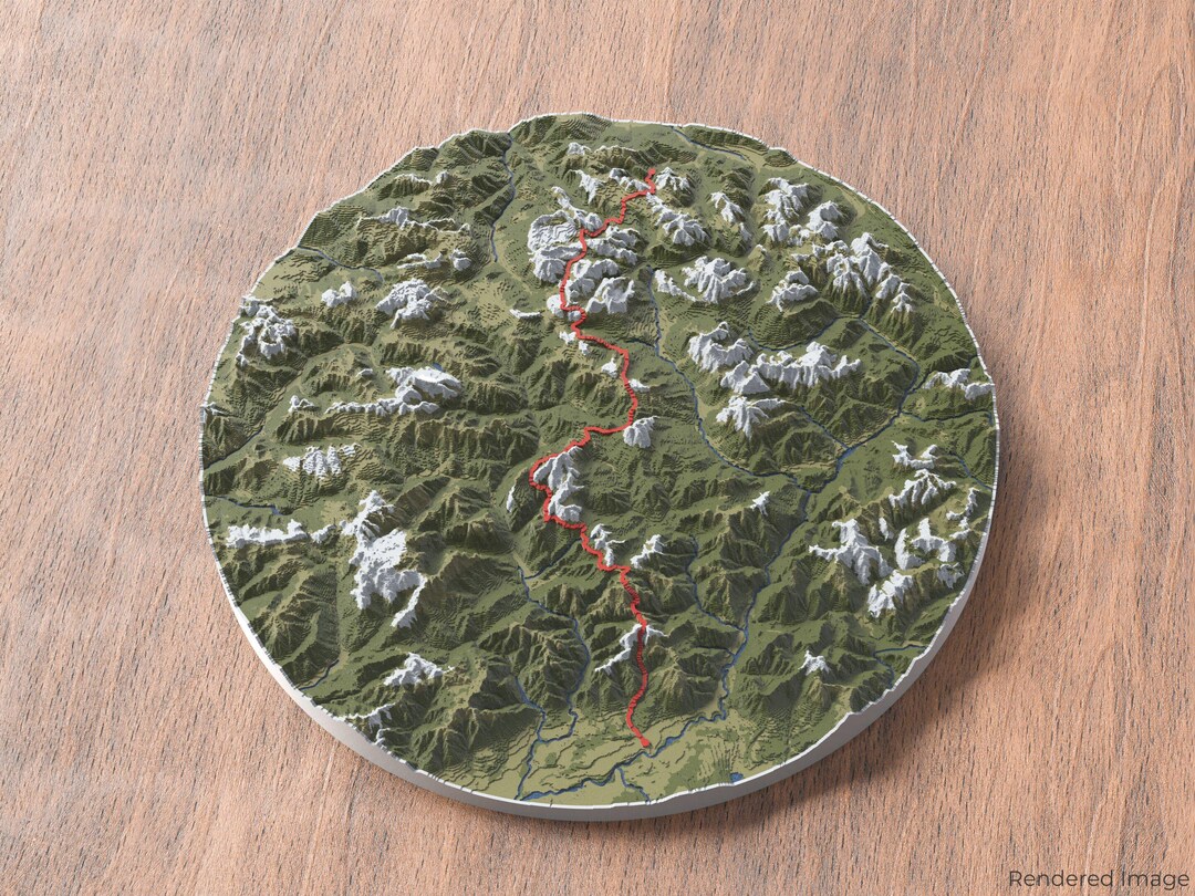 Alta via 1 3D Topographic Map: Dolomites Hiking Trail Art - Etsy