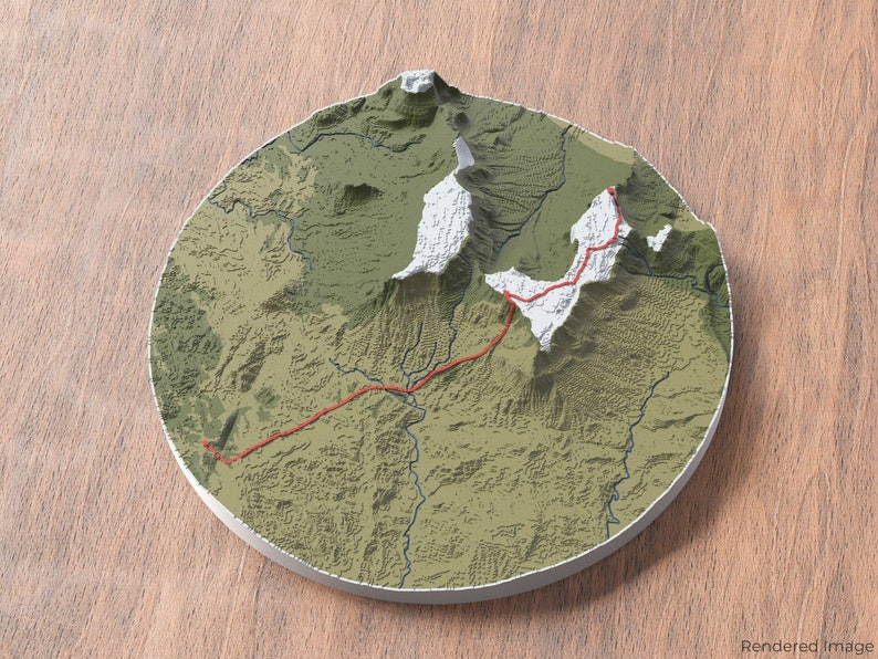 Mount Roraima Trek 3D Map | South American Natural Wonder | Trail Map ...