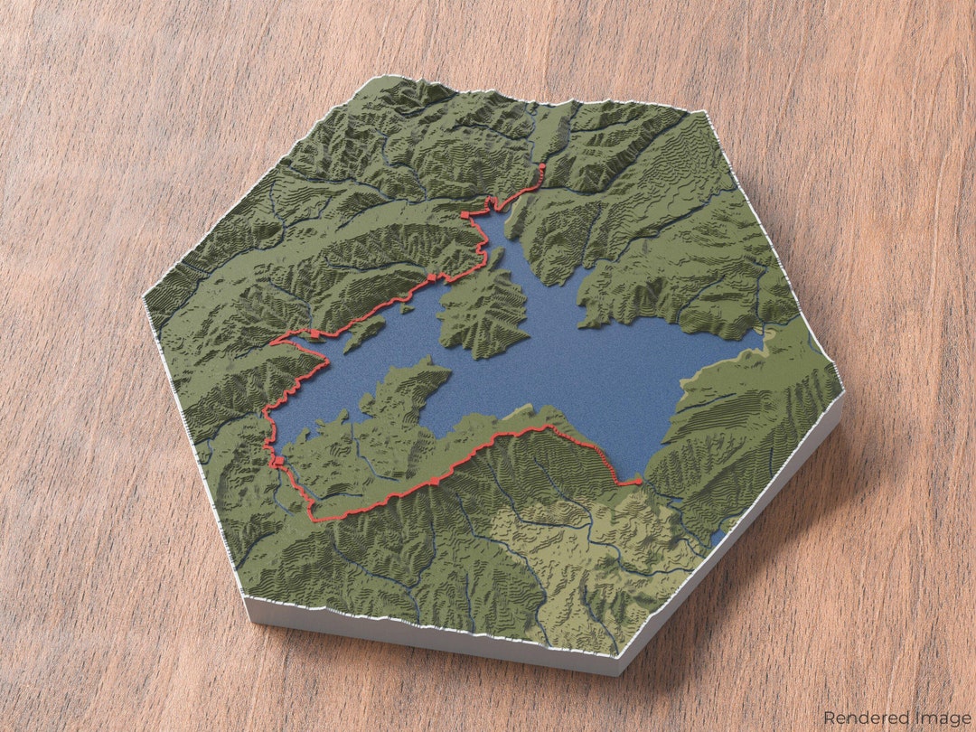 Lake Waikaremoana Track 3D Map | Te Uruwera North Island | New Zealand ...