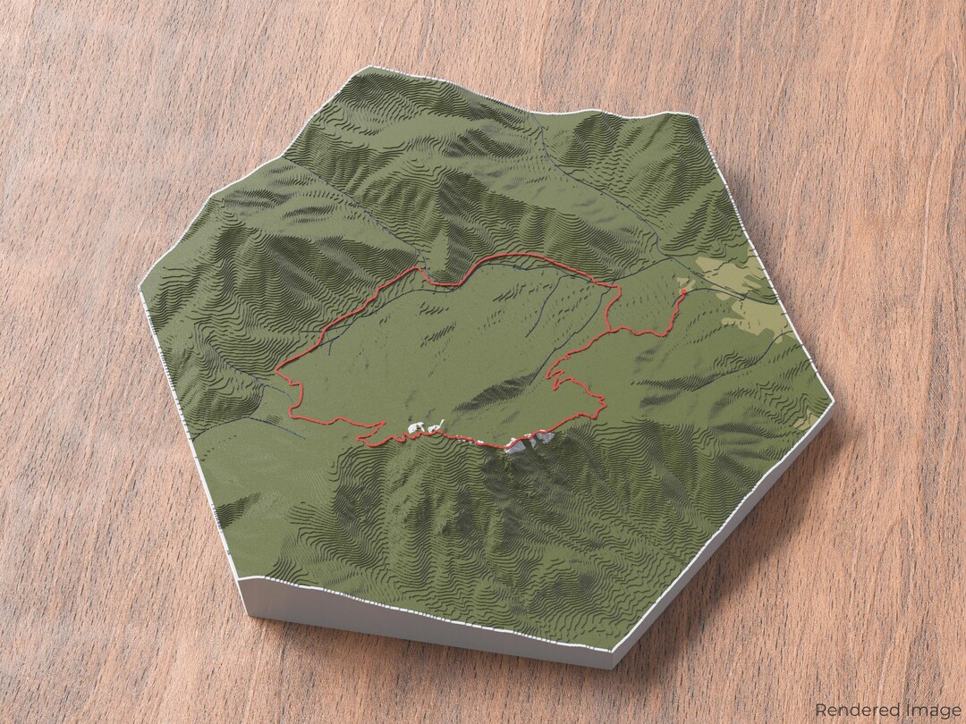 Old Rag Mountain Loop 3D Map | Topographic Hiking Trail Wall Art ...